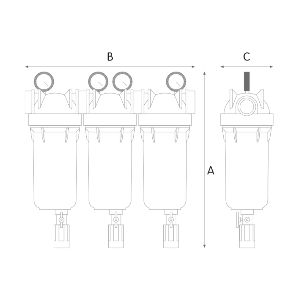 Atlas Filtri DP 10 BB TRIO Big S M OT AB 1"
