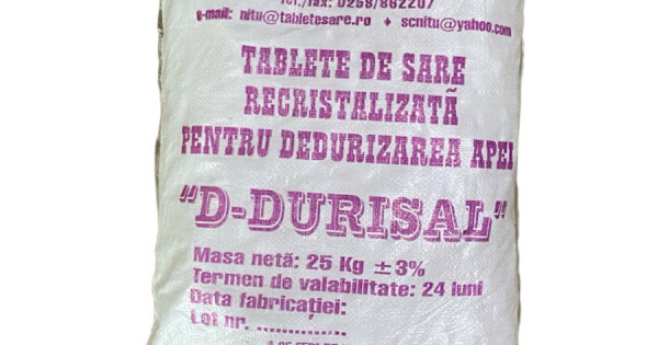 Sare tabletata (NaCl) p-u dedurizarea apei (sac 25 kg.)